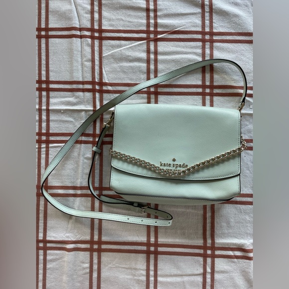 kate spade | Bags | Kate Spade Light Blue Crossbody Bag With Chain ...